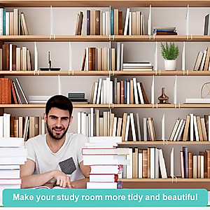 LQQBOX Shelf Dividers for Closet Organization, 8 Pack Metal Closet Shelf Dividers, Closet Shelf Organizer for Wood Closet Separator