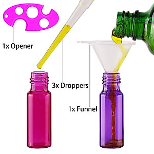 MaxMau 24 Pack Essential Oils Roller Bottles,5ml Roll On Bottles Colouful Glass Bottles Steel Roller Balls Metal Cap for Aromatherapy Perfume