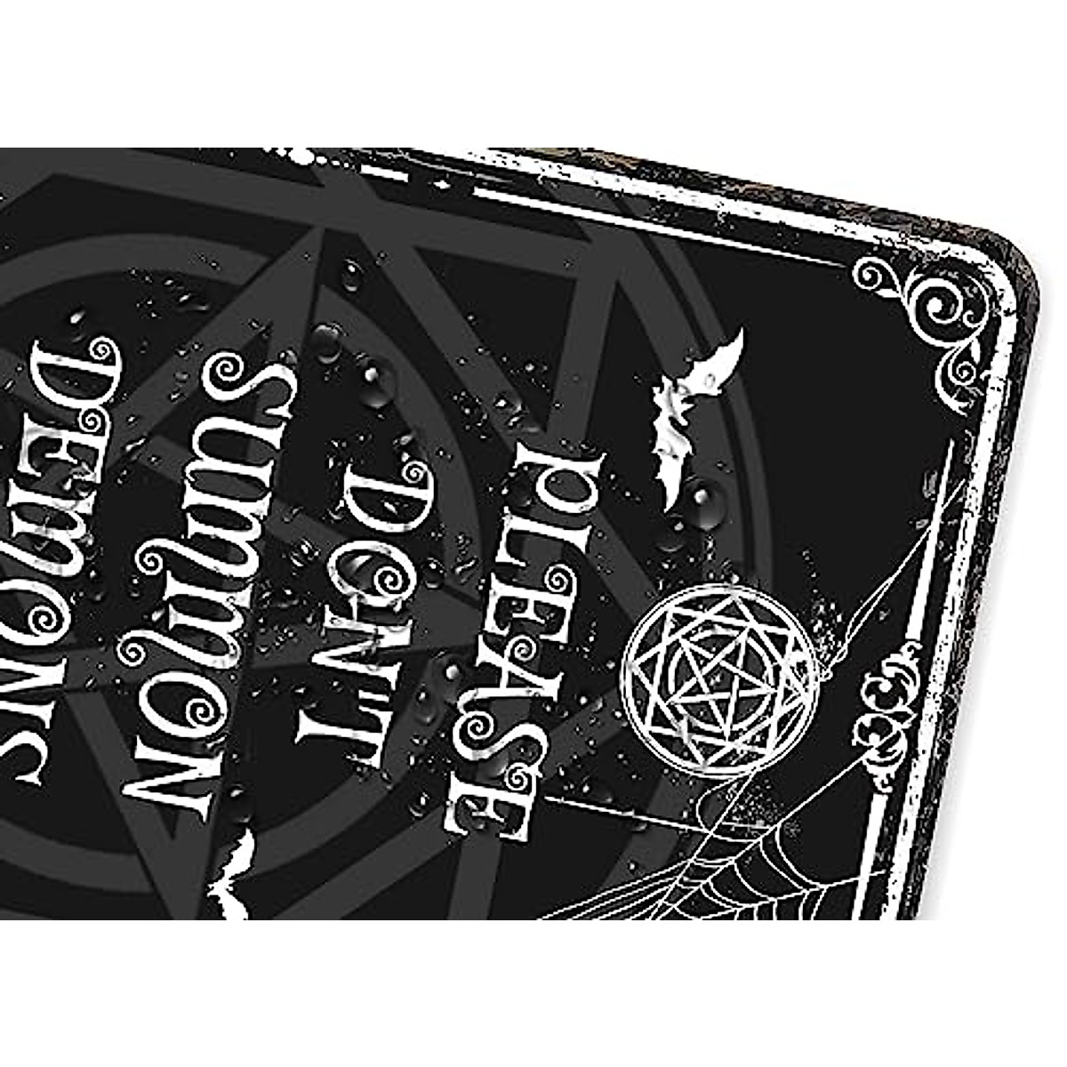 Spooky Metal Sign Please Do Not Summon Demons In The Bathroom,Gothic Bathroom Decor Wall Art,Halloween Decorations Witchy Goth Room Decor 12x8 Inches