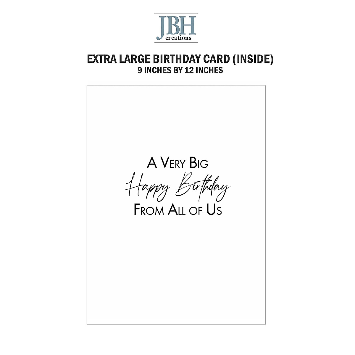JBH Creations Big Birthday Balloon Drop Card - Extra Large 9 x 12 with Envelope - Pastel