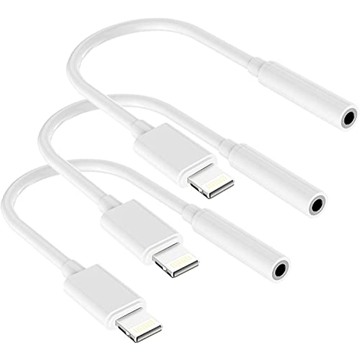 [Apple MFi Certified] Lightning to 3.5 mm Headphone Jack Adapter, 3 Pack Headphone Adapter for iPhone to 3.5mm Audio Aux Jack Adapter Dongle Cable Converter for iPhone 14 13 12 11 XR XS X 8 7 iPad