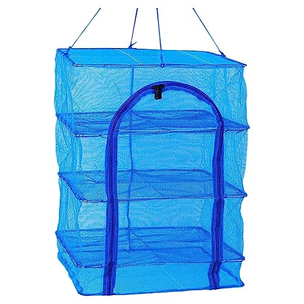 Gatuida Hanging Drying Net, 4 Layers Foldable Fish Mesh Hanging Drying Rack for Shrimp Fish Fruit Vegetables(66X50cm) Hanging Dryer Rack