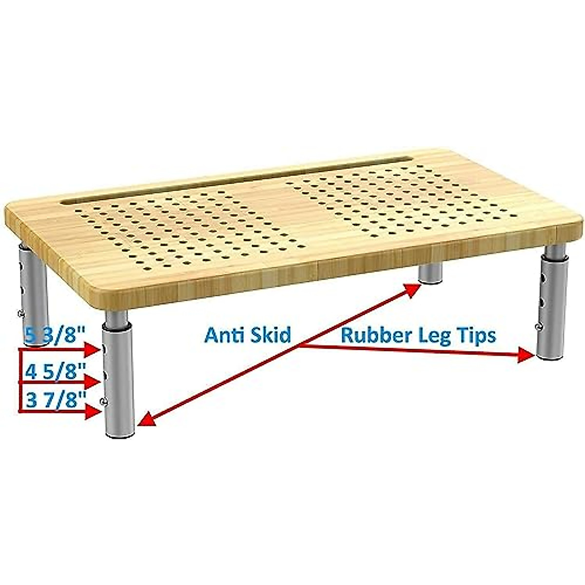 SDQF Bamboo Adjustable Computer Monitor Desk Stand Monitor Computer Stand Monitor Riser Home Office Desktop Organizer Office Accessories Monitor Stands Computer Accessories