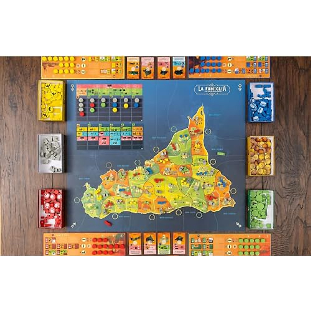 Capstone Games La Famiglia: The Great Mafia War - Capstone Games, 2-vs-2 Team Strategy Board Game, Based in 1980's Sicily, 4 Players, 90-180 Minute Game Play Time, Ages 16+
