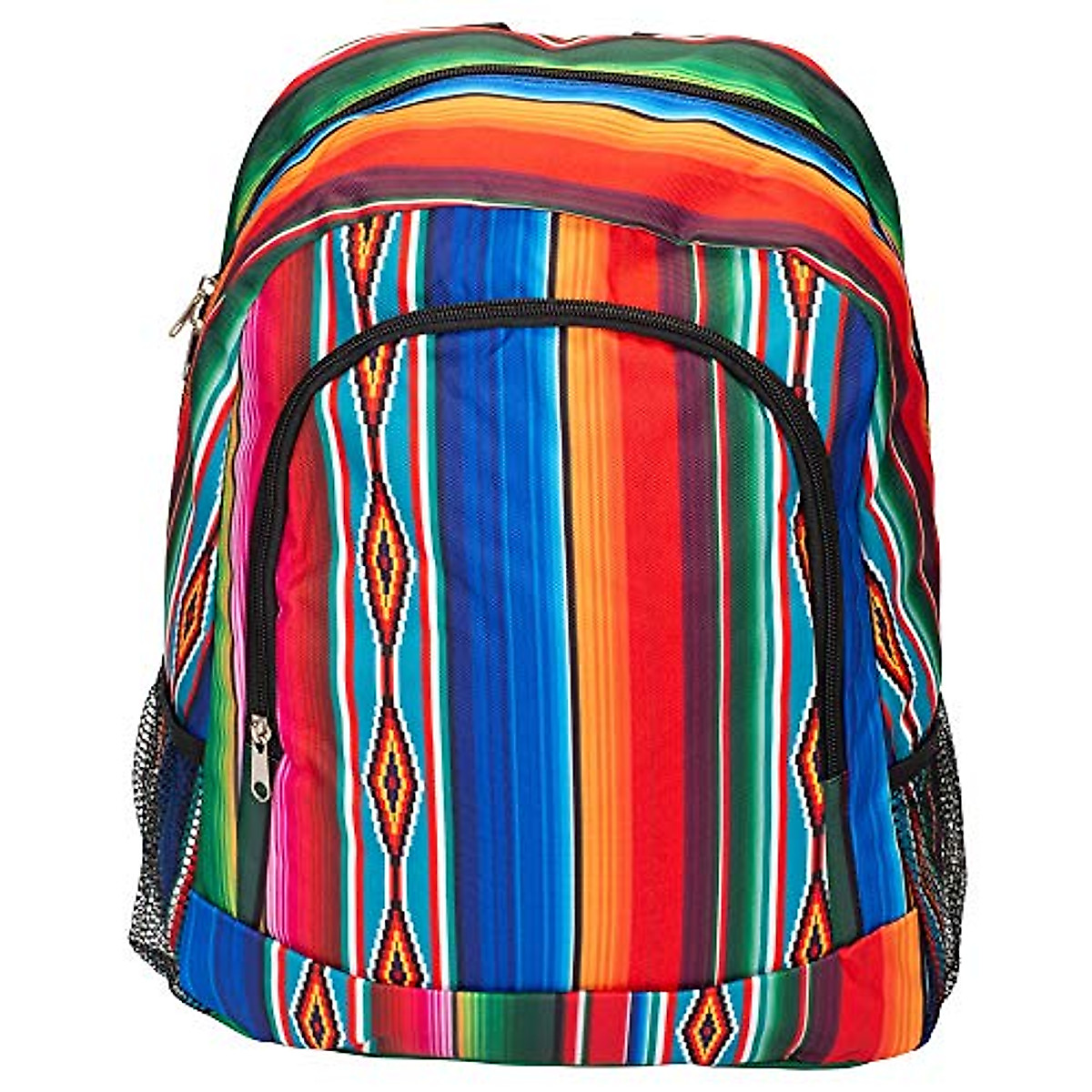 Serape Patterned 14 x 17 Inch Large Microfiber Zipper Padded Backpack