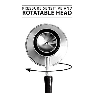 Classic Dual Head Stethoscope for Medical and Home use - Ideal for Nurses, Medical Students, Doctors, EMTs - Diagnostic Stethoscope for Basic Heart + Lung assessments (Black)