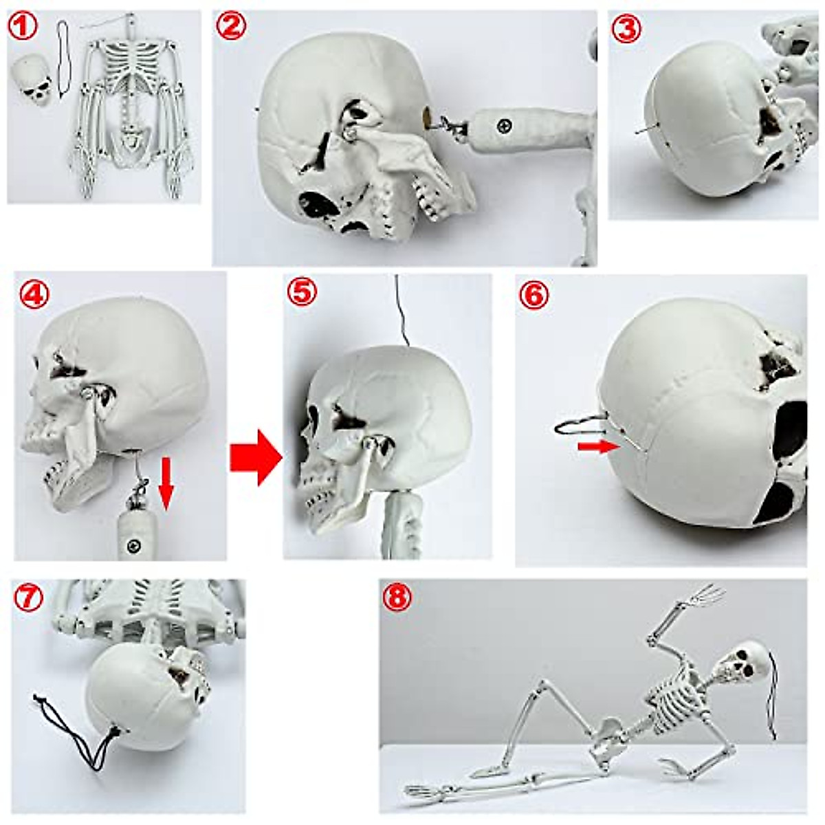 XONOR 3ft Halloween Skeleton Realistic Human Plastic Full Body Skeleton with Movable Joints for Haunted House Props Decorations