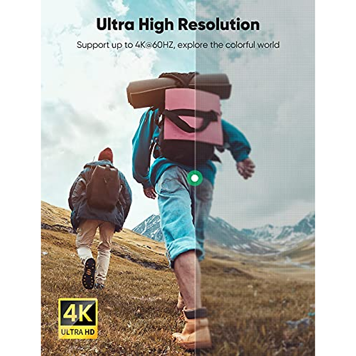 oldboytech 4K Micro HDMI to HDMI Cable Adapter, Exclusive Aluminum Alloy Shell/Nylon Braid/Gold-Plated (Male to Male) 4K/8K/60HZ/3D Grey Compatible with Hero, Sport Camera 6FT