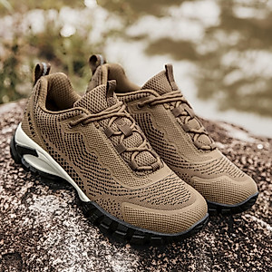 Hiking Shoes for Men Waterproof Lightweight Non Slip Comfortable Breathable Work Walking Trekking Trails Rain Outdoor Ankle Boots impermeable antideslizantes Zapatos de senderismo para Hombre Brown