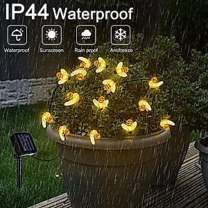 AIDDOMM 2 Pack Solar Bee String Lights - Each 27.5 ft of 30 LED Solar Fairy Lights, Cute Bee String Lights Outdoor Waterproof, for Outside Garden Bee Decoration, Patio, Party, 2 Modes