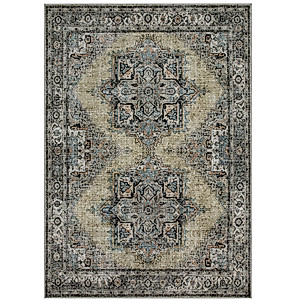 Area Rug Living Room Rugs, 8x10 Machine Washable Rug, Boho Large Rug with Non-Slip Rubber Backing, Non-Shedding Stain Resistant, Indoor Carpet for Bedroom Dining Room Nursery Home Office (Gray/Beige)