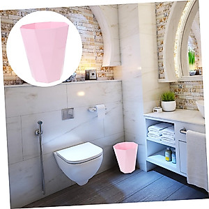 MAGICLULU 1pc Kids Room Waste Basket Trash Can Bathroom Uncovered Waste Bin - Resistant Trash Bin Debris Holder Trash Can Kitchen Mini Office Simple Pink Dried Flower Bucket