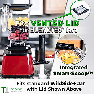 Tamper Fits Blendtec blenders- Hassle-Free Blending - FITS BLENDTEC's VENTED GRIPPER LID - BPA FREE - PATENTED