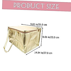 COLLBATH Insulation Insulated Cooler Reusable Food Transport Cooler Insulated Food Insulated Shopping Tote Golden Pearl Cotton Composite Aluminum Insulation Layer