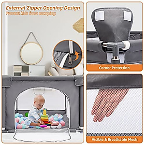 Baby Playpen, Large Playpen for Babies and Toddlers (71x59inch), Safety Playard with Anti-Collision Foam, Indoor & Outdoor Kids Activity Center