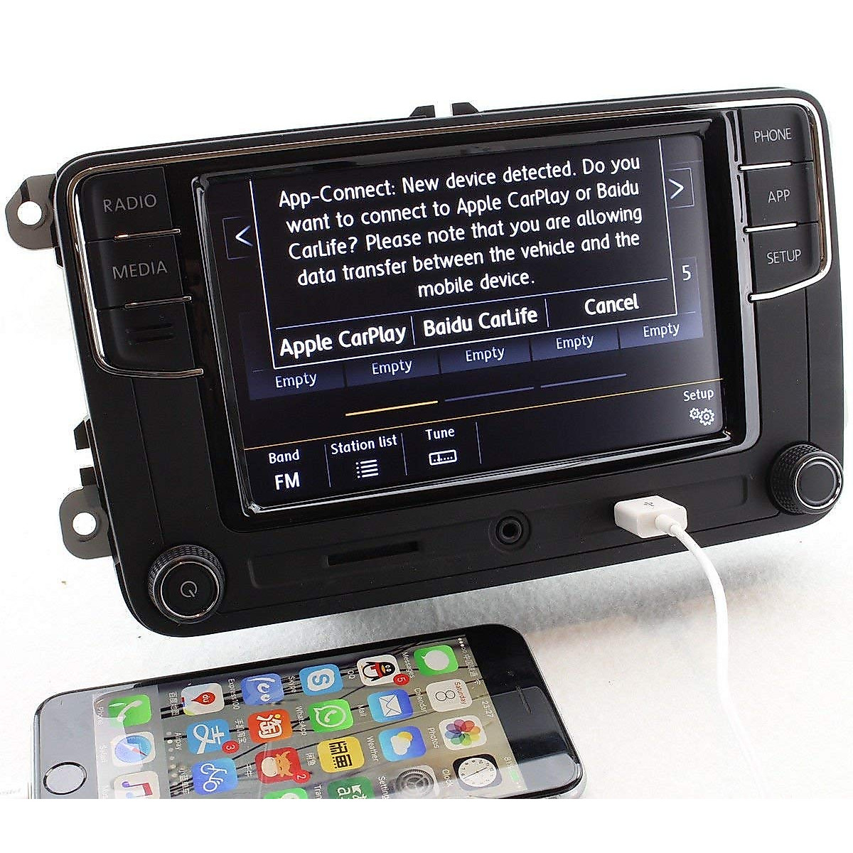 CarPlay 6.5in MIB RCD330 Touchscreen 187B 6RD035187 B Replacement for VW Jetta Golf MK5/MK6 CC Caddy Polo EOS Passat Scirocco Tiguan Touran Transporter