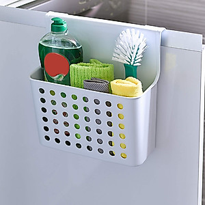 plastific Over Cabinet Kitchen Storage Organizer Holder or Basket - Hang Over Cabinet Doors in Kitchen/Pantry - Holds Bakeware, Cookbook, Cleaning Supplies (White, 13 x 25 x 26)…