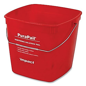 Impact Products PuraPail Utility Pail 6qt Red Sanitizing, 1 EA