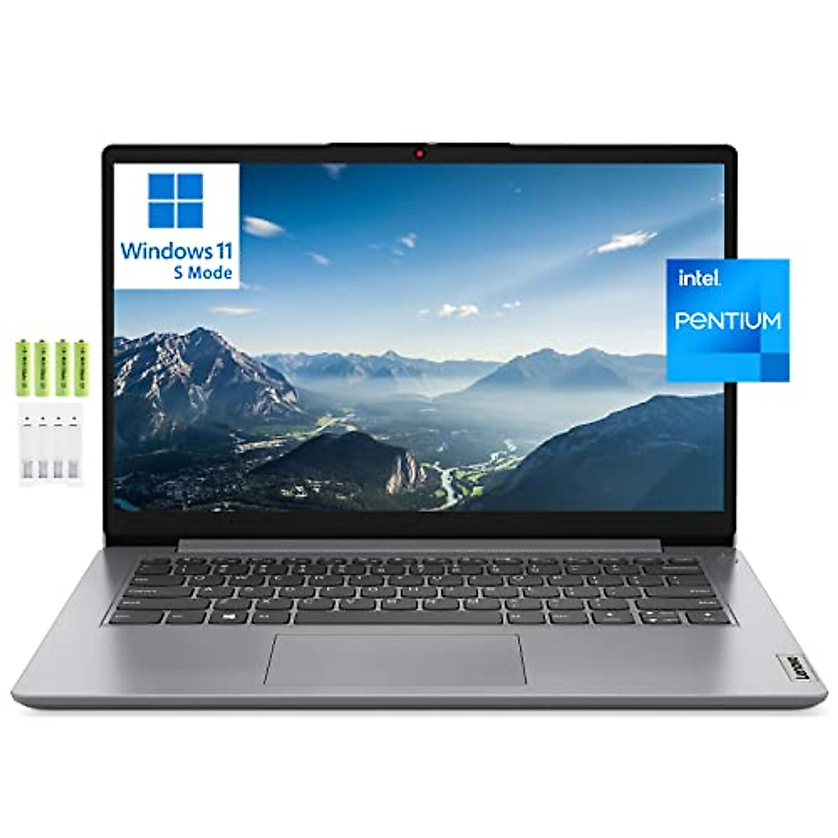 Lenovo Newest Ideapad 1i 14" HD Laptop Computer for Home & Office, Quad Core Intel Pentium Silver N5030, 4GB RAM, 128GB eMMC, Wi-Fi, Bluetooth 5, Webcam, Grey, Windows 11 Home in S Mode, w/Battery