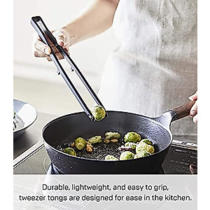 Yamazaki Home Silicone Kitchen Tongs, Silicone, No Assembly Req., Black