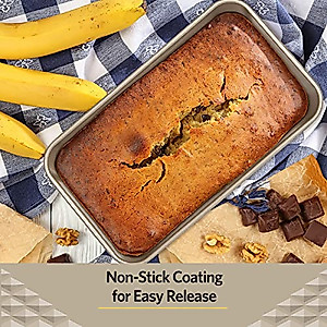 Glad Loaf Baking Pan Nonstick - Heavy Duty Metal Bakeware for Bread and Cakes, 9.5 x 5.5 x 3 inches