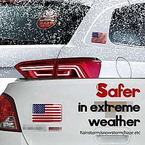 HAOBO 2PCS America Flag Stickers, American Flag Decals for Vehicles, Metal American Flag, Universal Car Decoration Accessories Embossed 3D Metal American Flag Car Decal for Car Truck SUV