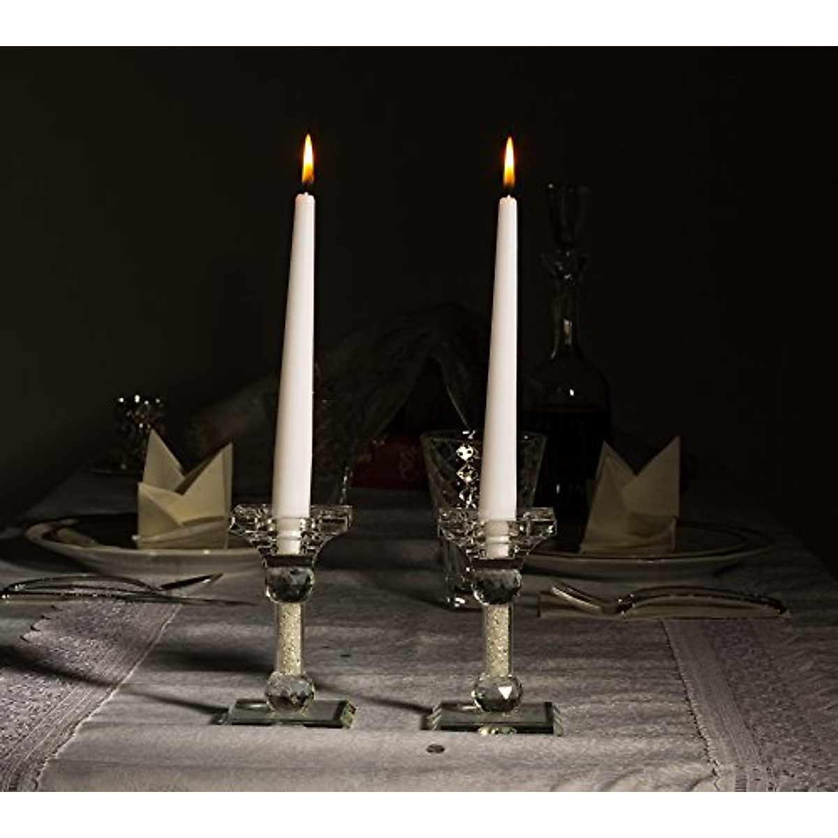 Classic White Taper Candles – 8 Inch – 30 Bulk Pack – for Shabbat, Dinner Tables, Restaurants, Ceremonies and Emergency - 7 Hour Burn Time