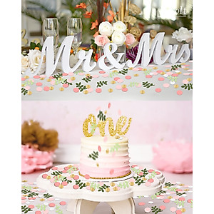 Greenery Golden Pink Eucalyptus Dots Confetti Baby Shower Green Scatter Table Decoration Flamingo Girl Boho Theme Party Bridal Shower Party Wedding Nursery Decor Supplies 210 Pcs