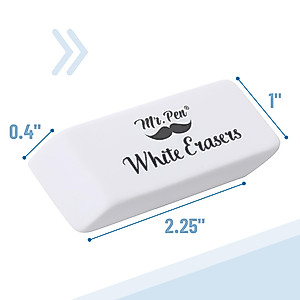 Mr. Pen- Erasers, Pencil Eraser, 12 Pack, White Erasers, Eraser, Erasers for Drawing, Eraser Pencil, Pencil Erasers, Erasers for Kids, Art Erasers for Drawing, Artist Eraser, White Eraser, Art Eraser