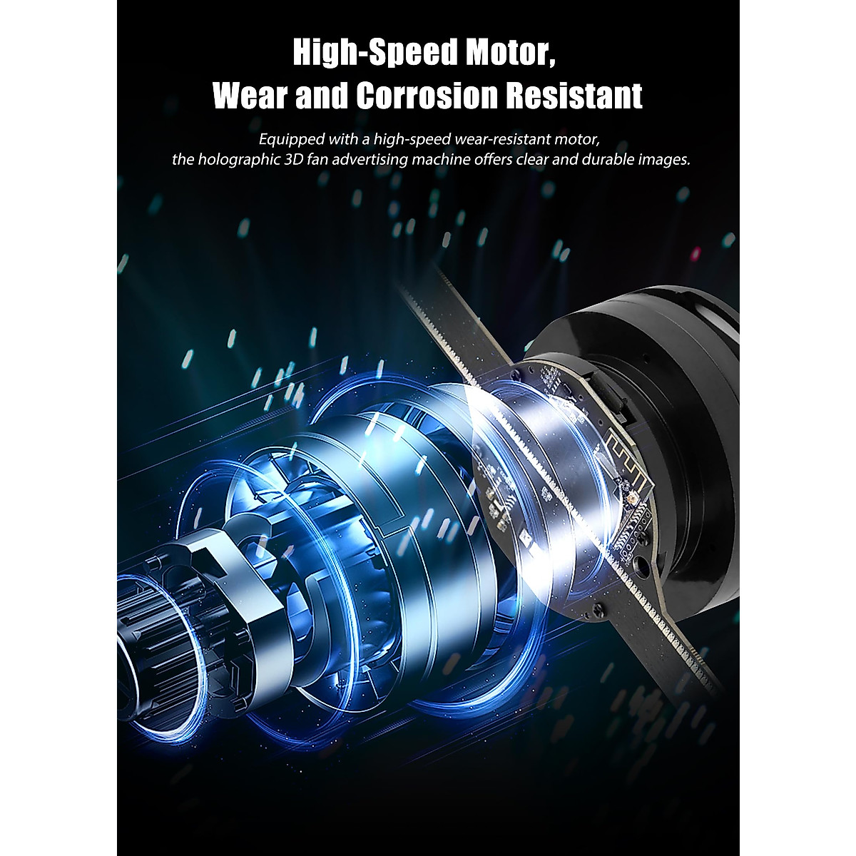 ASHATA 3D Hologram Fan,Holographic Projection WiFi Projector with 224 LED Light Beads 42cm 3D Advertising Player,for Business Store Shop Party Bar Advertising Signs(US)