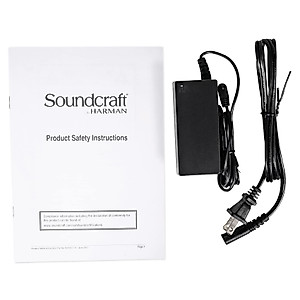Soundcraft Notepad-5 Channel Podcast Mixer Podcasting Interface Bundle with Rockville PRO-M50 Studio Headphones, RMC-XLR Handheld Wired Mic and RTMS21 Desktop Tripod Mic Stand with Pop Filter