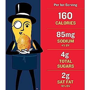 PLANTERS Honey Roasted Peanuts, Sweet and Salty Snacks, Plant-Based Protein , 34.5 Oz (2 Tubs)