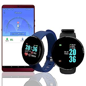 Viflosae 1.44-Inch Color Round Screen Smart Watch, Fashion Round Screen Health Data Recording Function Caller Id Watch, High Sensitivity, Single Button Control (Black)