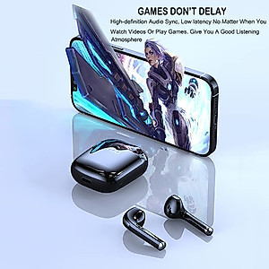 HORNORM Wireless Earbuds Bluetooth 5.0 Headphones with Microphone Stereo Gaming Sport in Ear Earbuds Headsets with LED Display Charging Case,48Hrs Playtime Stereo Sound
