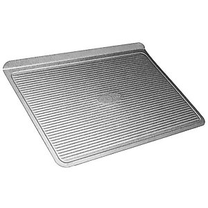 USA Pan Bakeware Cookie Sheet, Large, Warp Resistant Nonstick Baking Pan, Made in the USA from Aluminized Steel,Silver