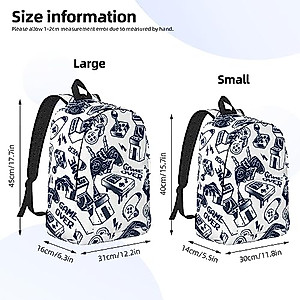 Wiqodme Retro Gaming Joystick Gamepad Gorilla Arcade Game Backpack Casual Laptop Daypack Computer Bag for Men Women Travel