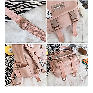 SUEBEKUE Cute Mini Backpacks with Kawaii Accessories,Small Travel Bag Shoulder Bag with Many Pockets,Aesthetic Small Backpack Teen Girls Women for Camping,Green