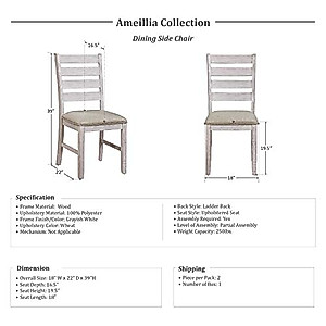 Lexicon Ameillia Dining Chair (Set of 2), White