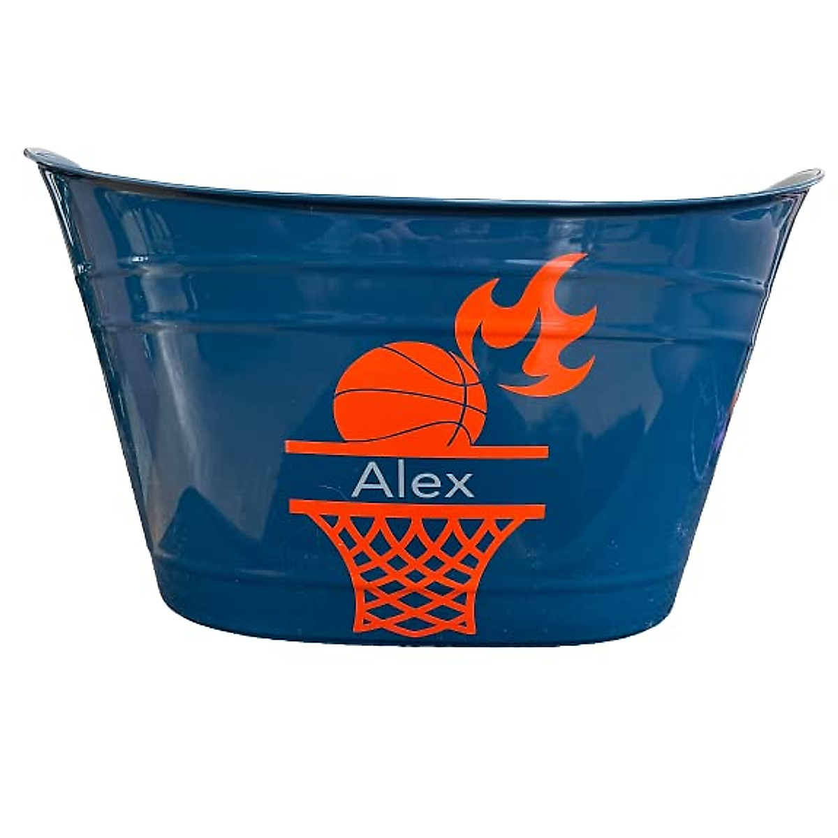 Personalized Sports Easter Baskets for Kids - Custom Easter Bucket With Name - Jumbo Plastic Reusable (Red/Maroon)