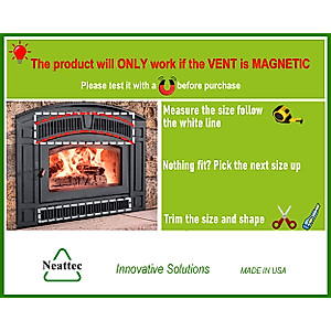 Neattec Magnetic Fireplace Draft Stopper - Fireplace Cover to Block Cold Air from Vent to Prevent Heat Loss - Magnet Fireplace Screen - Indoor Chimney Draft Blocker Vent Covers- 36" x 6" - Pack of 2