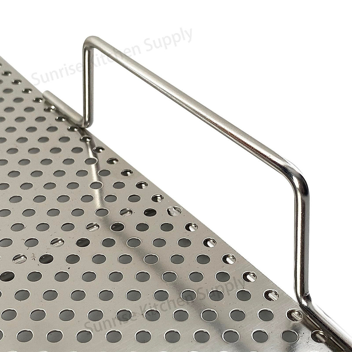 Sunrise Stainless Steel Fryer Screen with Handles (Solid Screen) (1, 13.5" x 13.5" x 1.75")