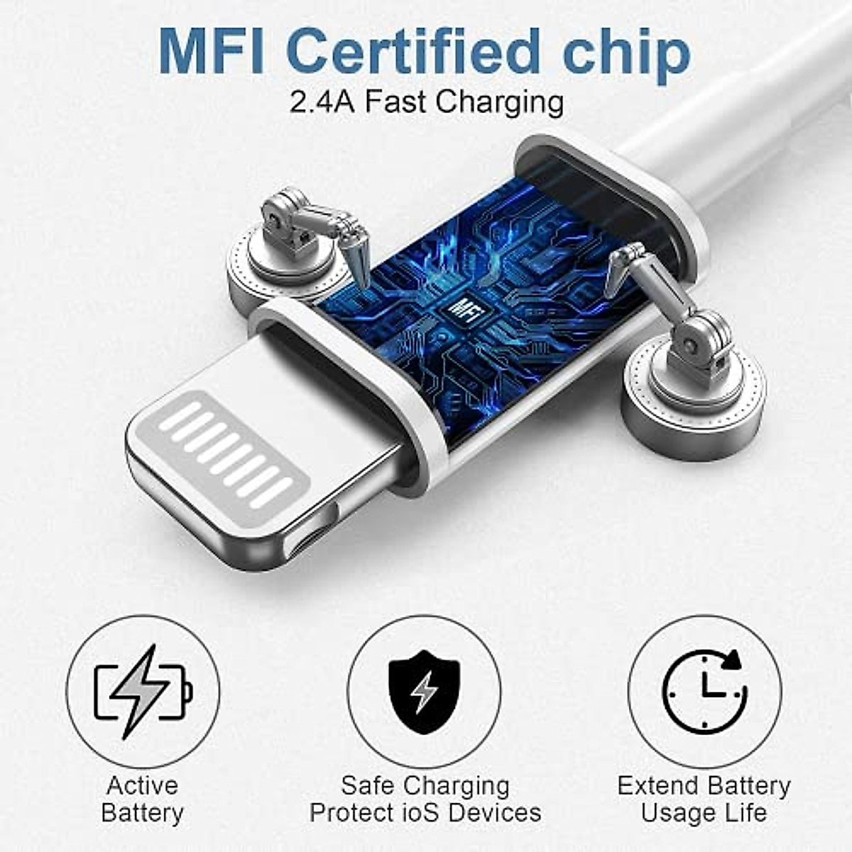 5 Pack [Apple MFi Certified] iPhone Charger 3ft, Apple USB to Lightning Cable 3 Foot, Original Fast iPhone Charging Cord for iPhone 13 Pro Max/iPhone 13/12Pro Max/12 Pro/11/Se2022/XR/X/8/iPad, White