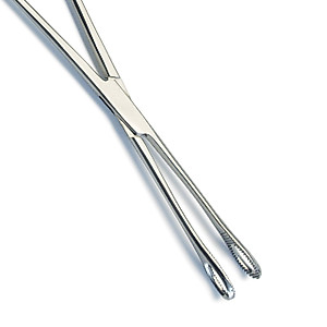 Grafco Foerster Sponge Forceps, Curved & Serrated Tips, 9.5" Long, 2734