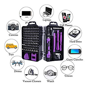 Precision Screwdriver Set, 115 in 1 Electronics Magnetic Small Screwdriver Set Mini Screwdriver Set with Case Eyeglasses Screwdriver for Repair Computer, PC, Cellphone, Game Console, Watch