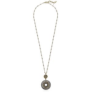 Lucky Brand Two Tone Tribal Pendant Necklace, 30" + 1.5" Extender