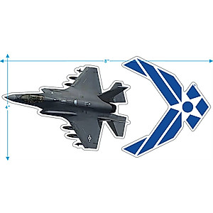 Popfunk U.S. Air Force Vintage Eagle T Shirt & Stickers (Large, Charcoal)