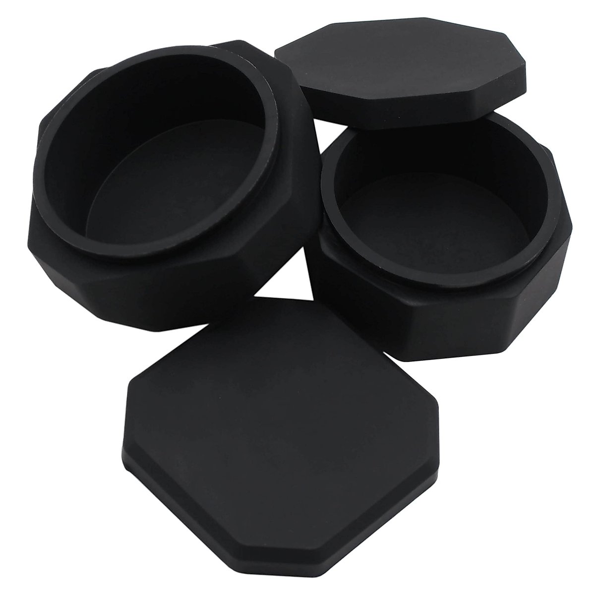 vitakiwi 223ml Large Silicone Container Concentrate Food Storage Non-stick Jar Multi-use (Black Color)