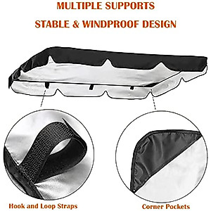 BTURYT Swing Canopy Replacement Cover, Waterproof Canopy Top Cover for 2/3 Seater Swing Chair Awning Swing Cover for Outdoor Garden Patio Yard,(top Cover only)