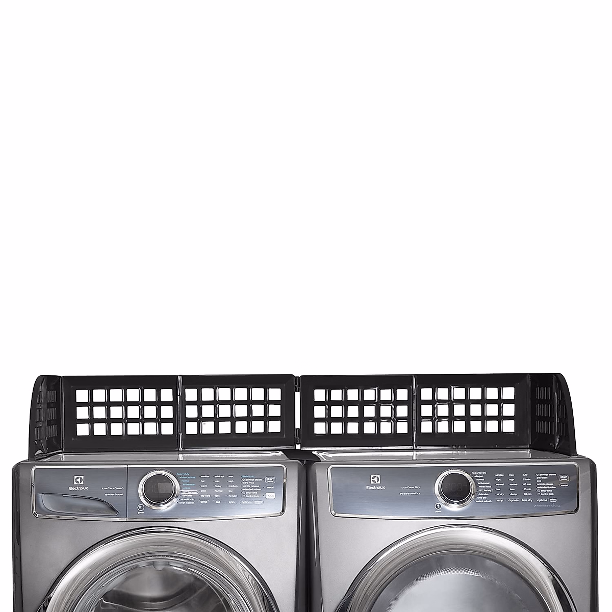 ELTOW Laundry Guard with Silicone Gap Cover, Magnetic Fence for Washer/Dryer to Keep Clothes from Falling Behind, with 8 Strong Magnets, Laundry Room Accessories, Fits Most Washers (Black)