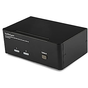 StarTech.com Dual Monitor DisplayPort KVM Switch - 2 Port - USB 2.0 Hub - Audio and Microphone - DP KVM Switch , TAA (SV231DPDDUA)
